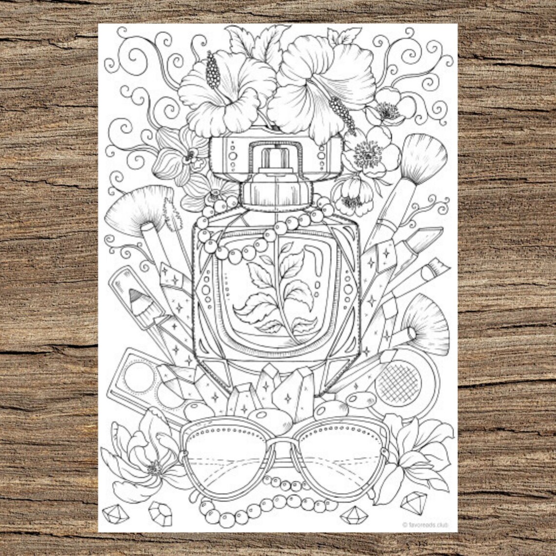 Perfume Printable Adult Coloring Page From Favoreads | Etsy
