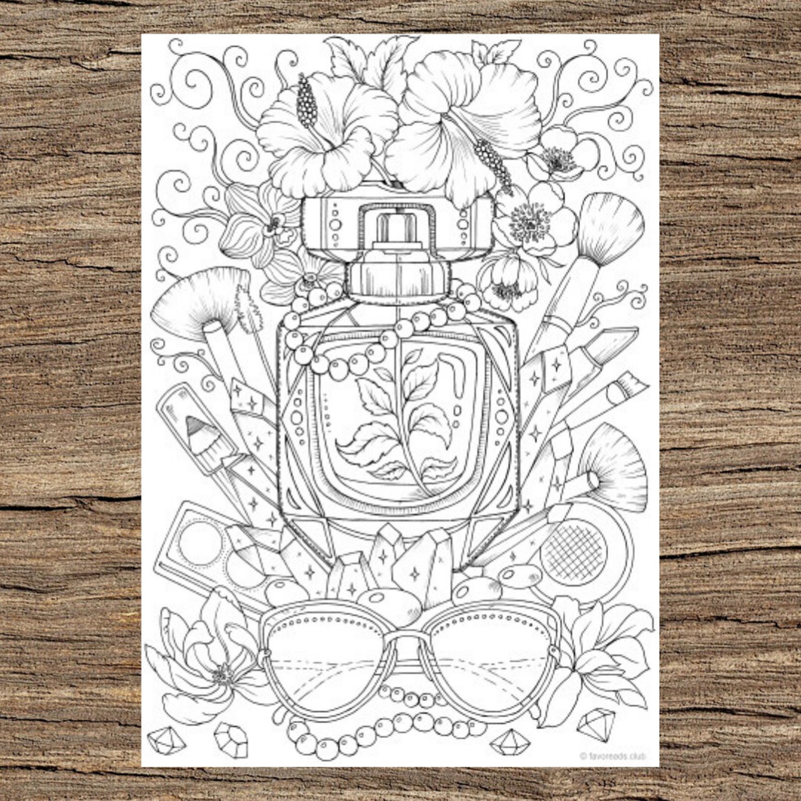 Perfume Printable Adult Coloring Page From Favoreads | Etsy