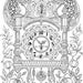 Wall Clock Printable Adult Coloring Page From Favoreads coloring Book ...