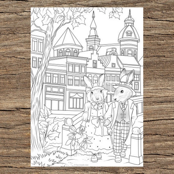 Pair Printable Adult Coloring Page From Favoreads coloring - Etsy