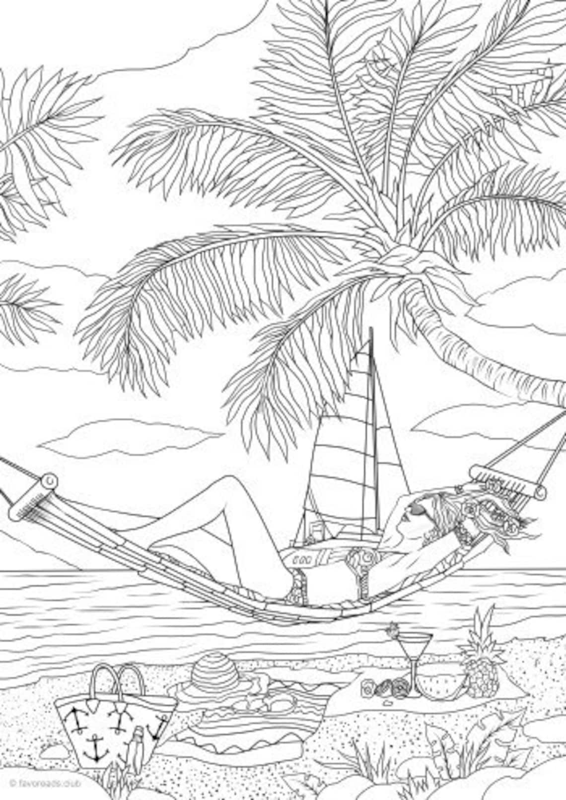 Relaxation Printable Adult Coloring Page From Favoreads - Etsy