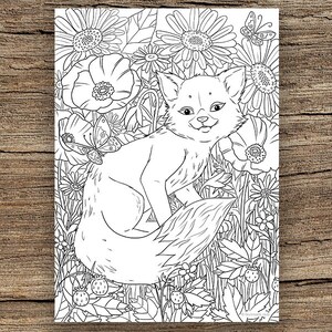 Little Fox - Printable Adult Coloring Page From Favoreads (coloring ...