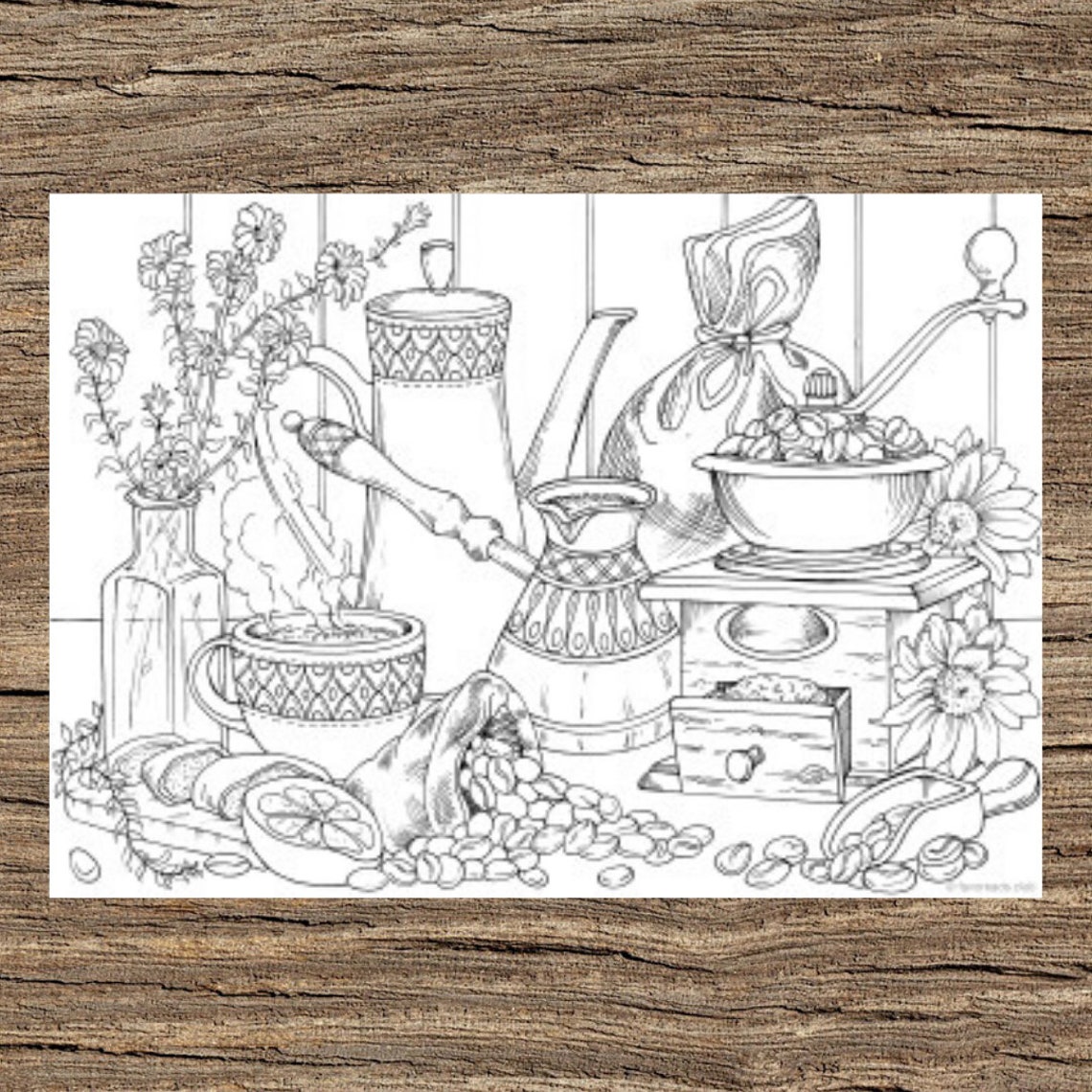 Coffee Printable Adult Coloring Page From Favoreads | Etsy