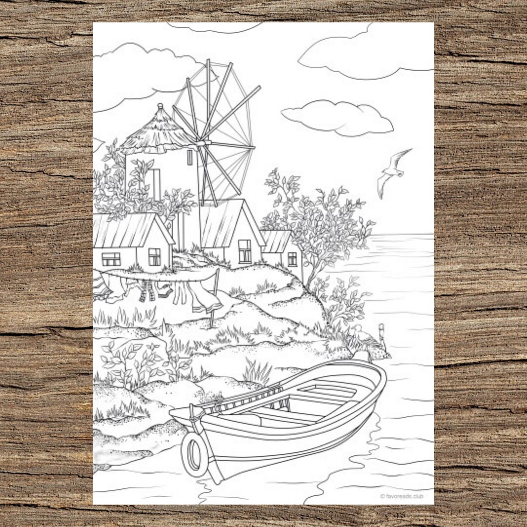 Shore - Printable Adult Coloring Page From Favoreads (coloring Book ...