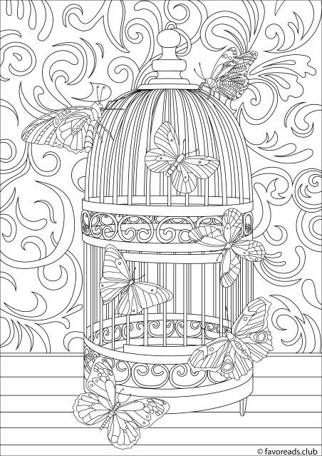 Cage Printable Adult Coloring Page From Favoreads coloring - Etsy Canada