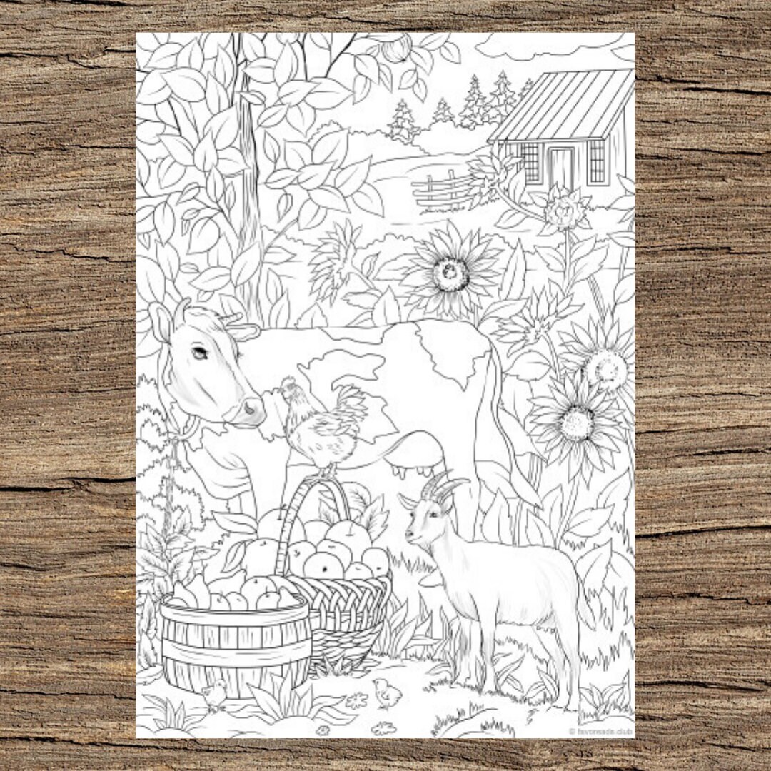 Farm Buddies - Printable Adult Coloring Page From Favoreads (coloring ...