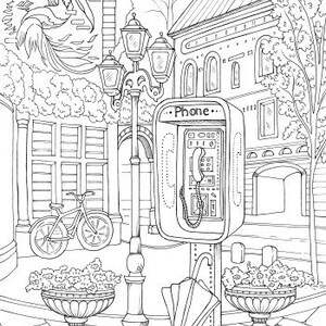 Phone Booth - Printable Adult Coloring Page From Favoreads (coloring ...