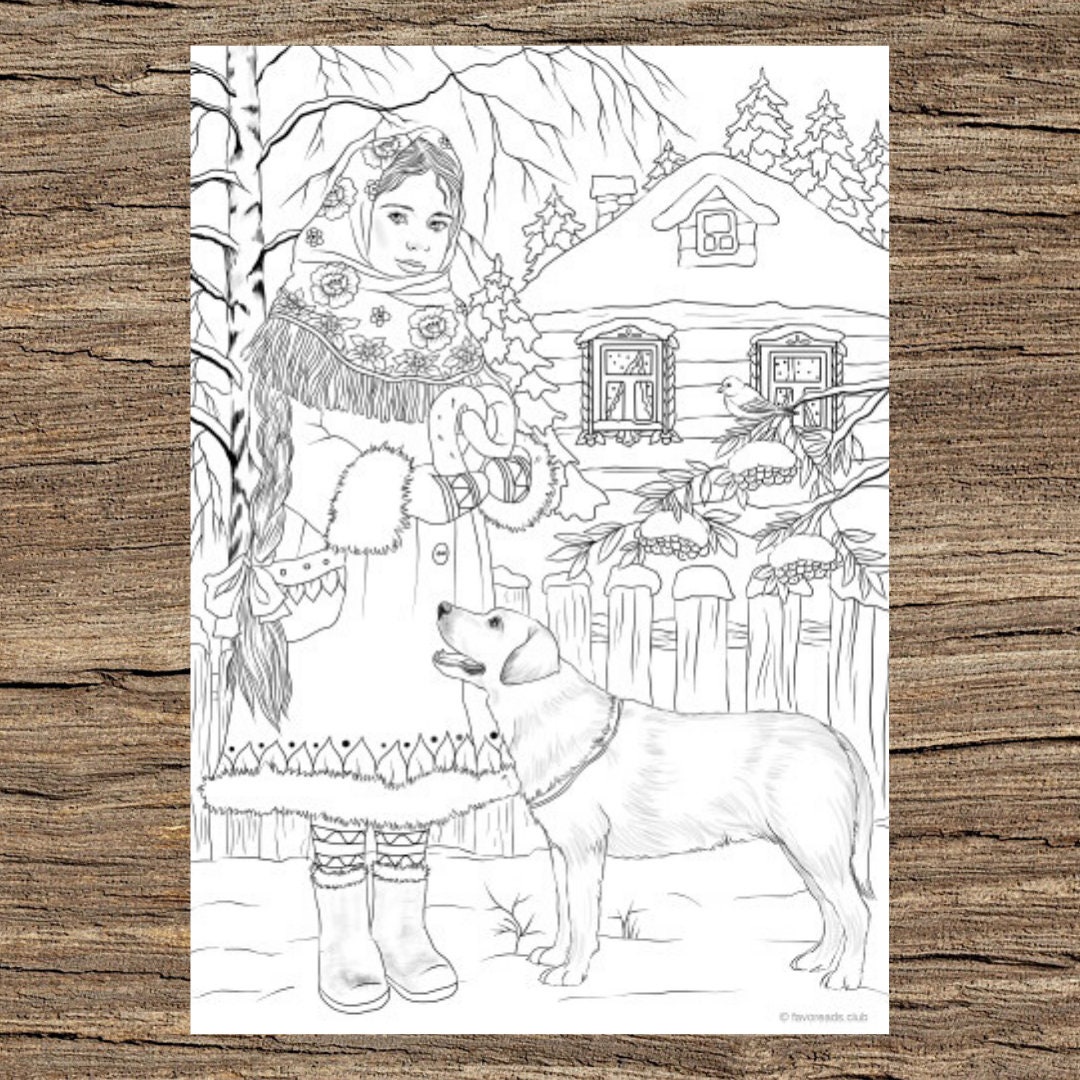 Country Winter - Printable Adult Coloring Page From Favoreads (coloring ...