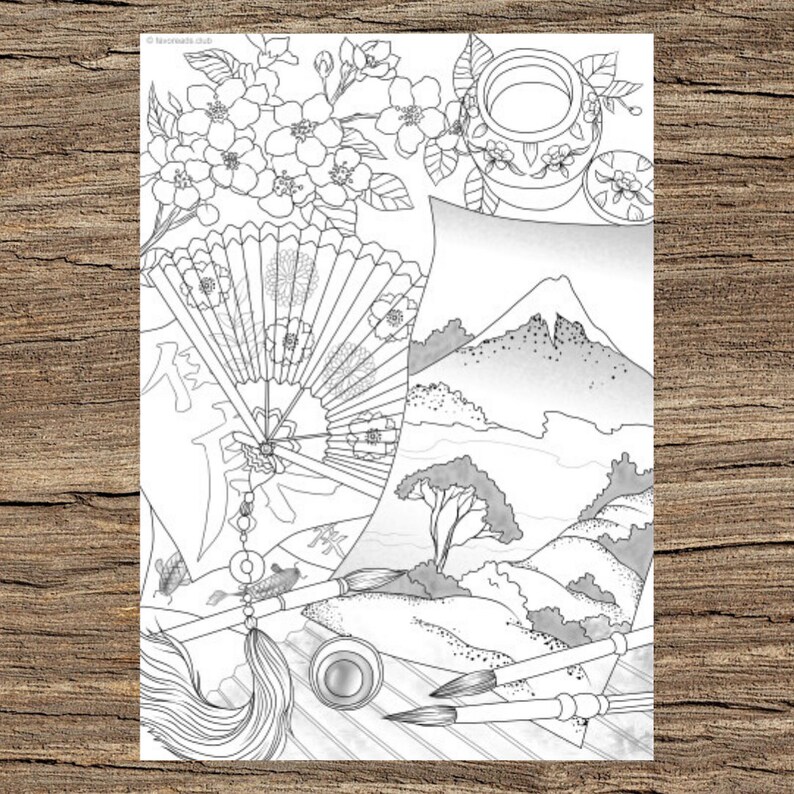 Artwork Printable Adult Coloring Page From Favoreads - Etsy