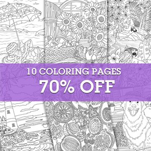 Summertime Bundle - 10 Printable Adult Coloring Pages From Favoreads ...