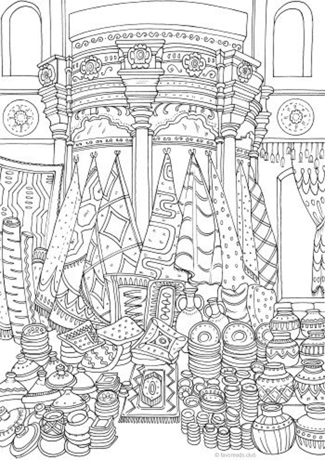 Bazar Printable Adult Coloring Page From Favoreads Coloring - Etsy Canada