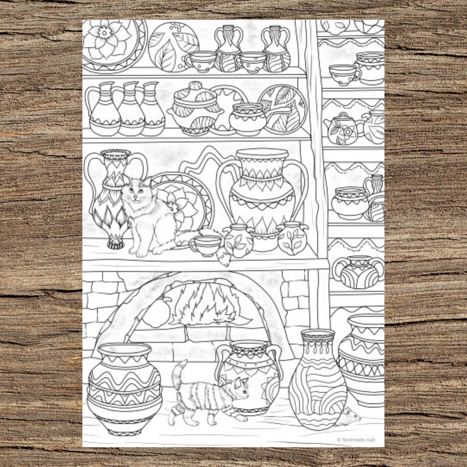 Pottery Printable Adult Coloring Page From Favoreads | Etsy