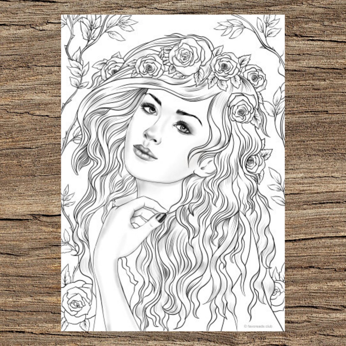 Nymph Printable Adult Coloring Page From Favoreads coloring | Etsy