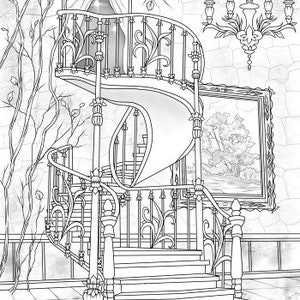 Stairs - Printable Adult Coloring Page From Favoreads Coloring Book ...