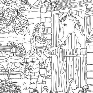Farm Life Bundle - 10 Printable Adult Coloring Pages From Favoreads ...