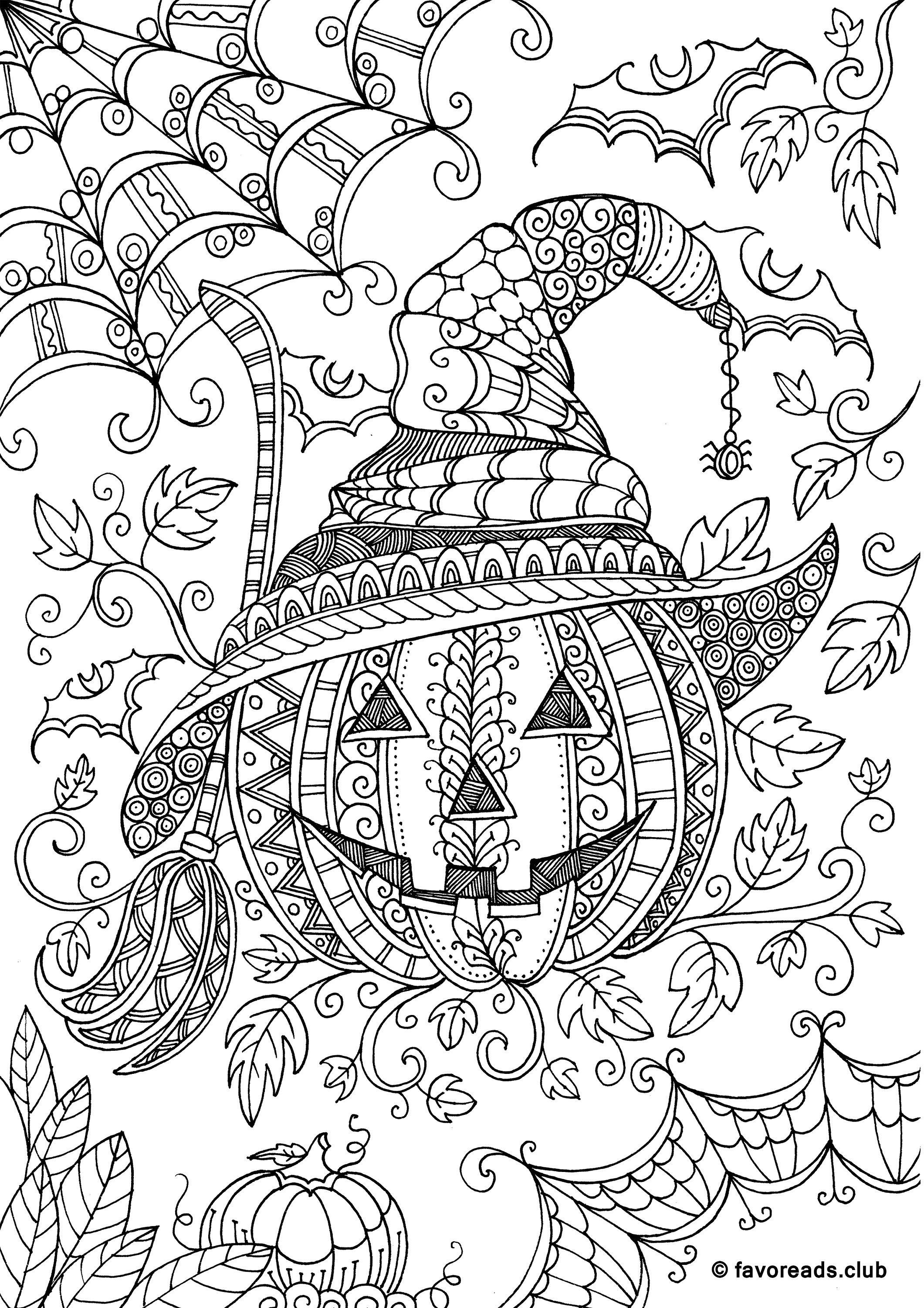 Halloween Bundle 10 Printable Adult Coloring Pages From - Etsy