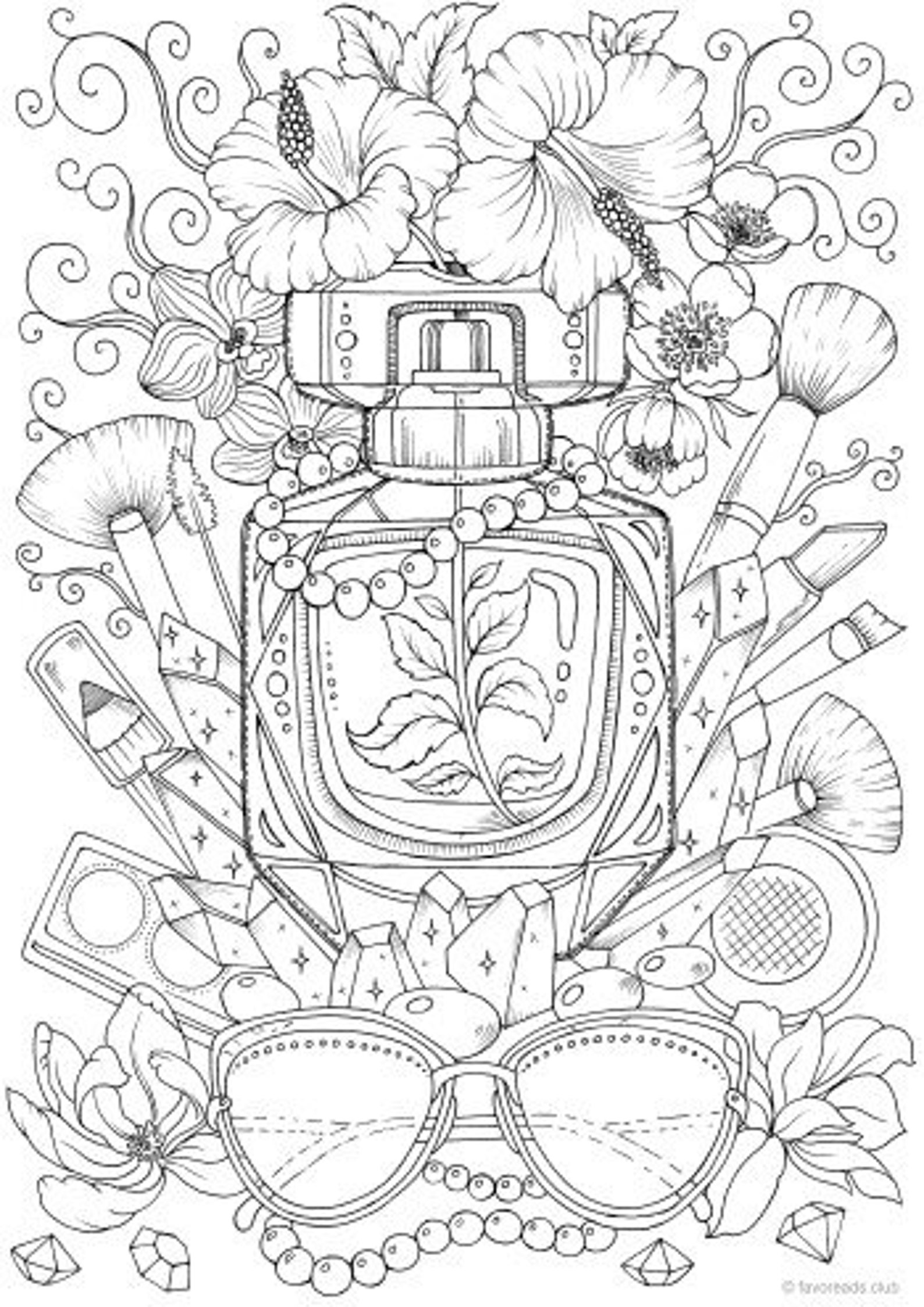 Perfume Printable Adult Coloring Page From Favoreads | Etsy