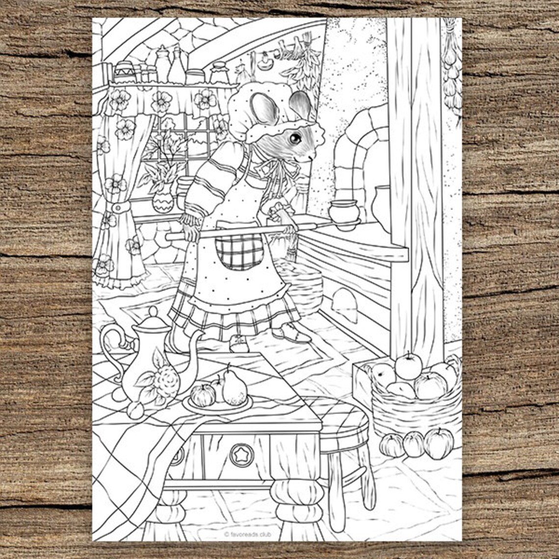Mouse Printable Adult Coloring Page From Favoreads coloring - Etsy