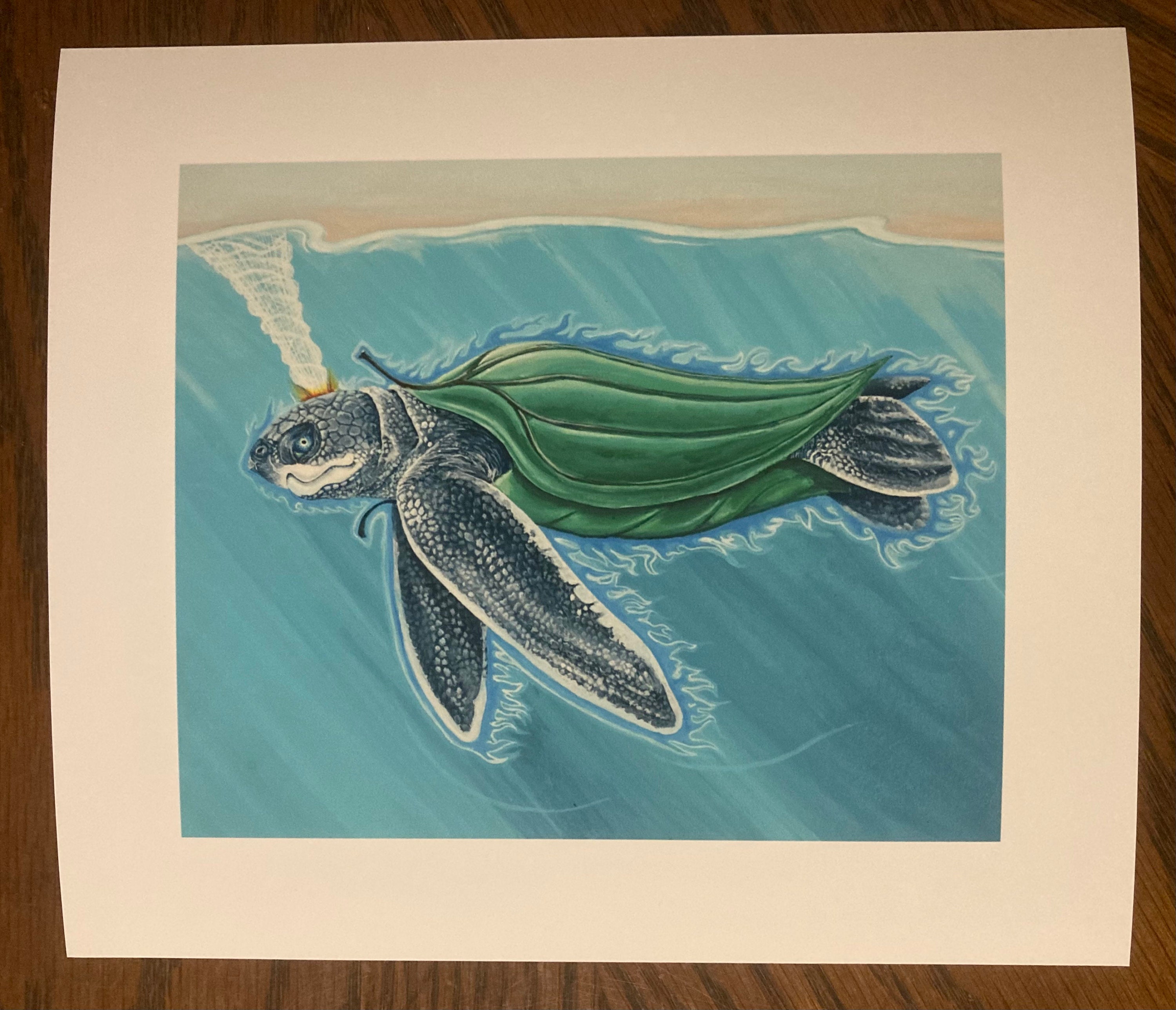 Leatherback Turtle Hatchling - Print - Etsy
