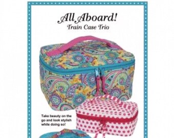 All Aboard Train Case Trio Sewing Pattern PAPER PATTERN Tote Bag ...