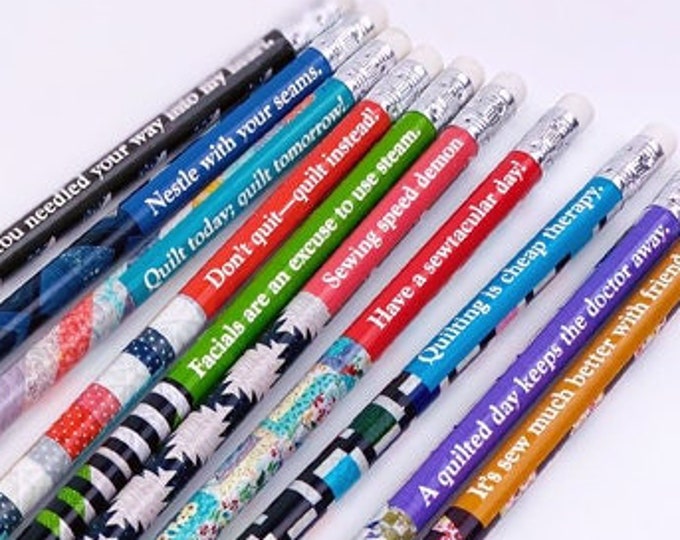 Quilty Pencils 10 Pcs by Laura Coia Are Great for Gifts, Cute Quilters ...