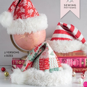 Snowbound Quilted Santa Hat Pattern by Melissa Mortenson, DIY Santa ...
