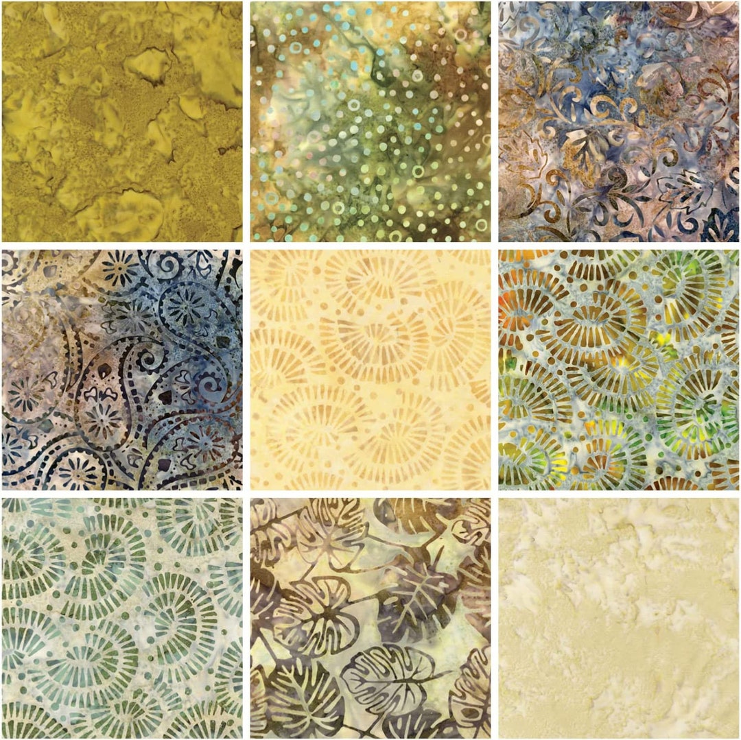 Natural Batik Charm Pack by Benartex Bali Palettes Naturals 5x5 Pack 42 ...