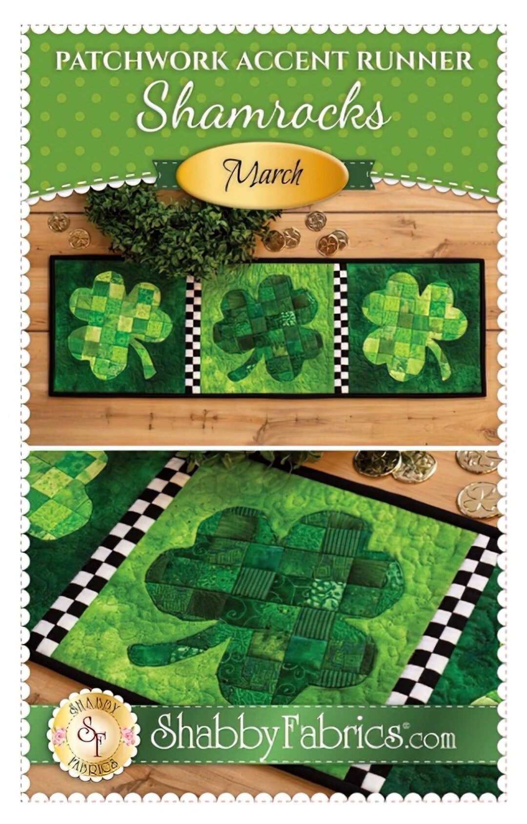 Shamrocks March Pattern by Shabby Fabrics - Patchwork Accent Runner - Etsy