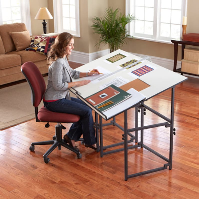 Adjustable Craft Table With Adjustable Height Angled Drawing - Etsy