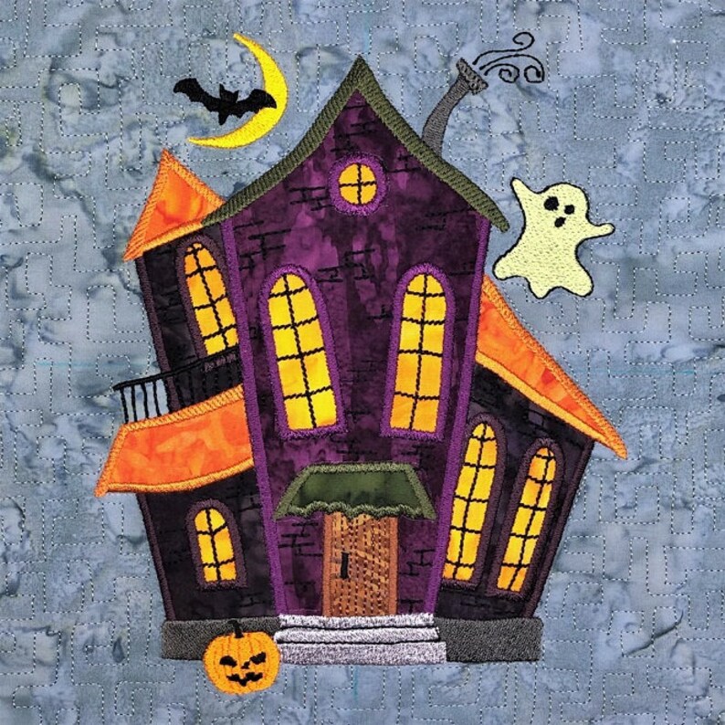The Wonky Houses: Haunted Halloween Machine Embroidery Design - Etsy