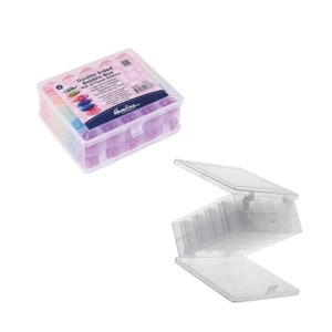 Double Sided Rainbow Bobbin Box by Hemline, Bobbin Storage Organizer Box, 50 Pc Bobbin Thread ...