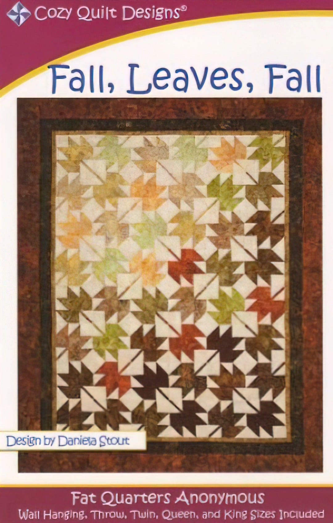 Fall, Leaves, Fall Quilt Pattern by Cozy Quilt Designs - Fat Quarter ...