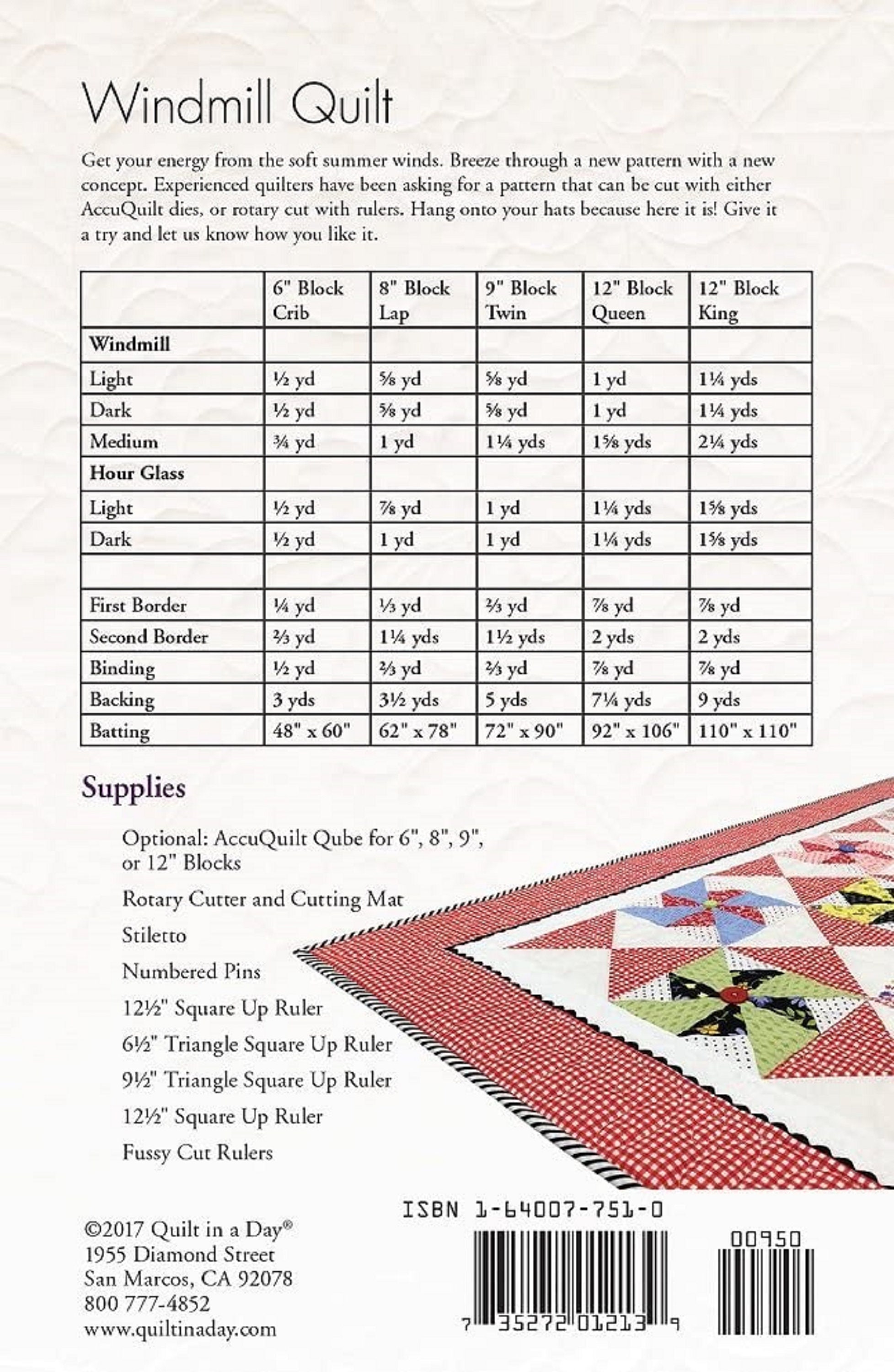 Instant Download Windmill Quilt Pattern by Quilt in a Day - Etsy