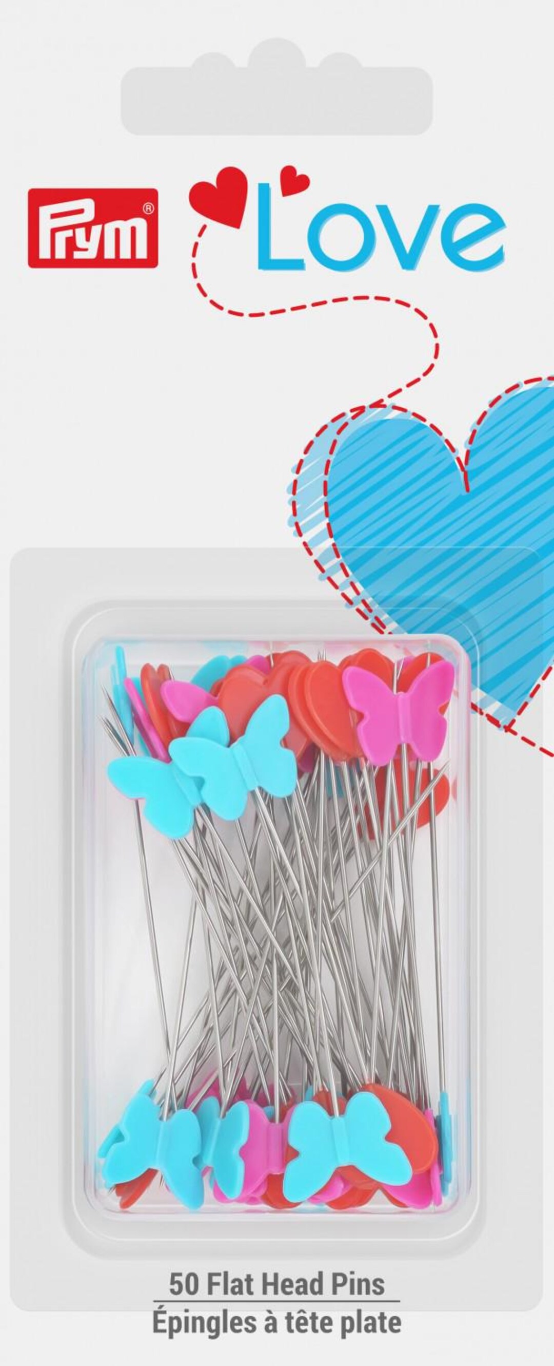 Prym Love Flat Head Pins From Dritz - 50 Pcs Assorted Pins for Sewing ...