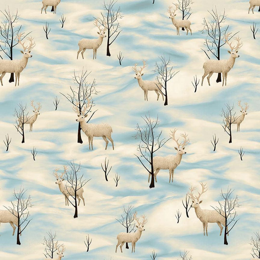 Scenic Deer - Ivory - Digital - Comfort & Joy by Michael Ward for BLANK ...