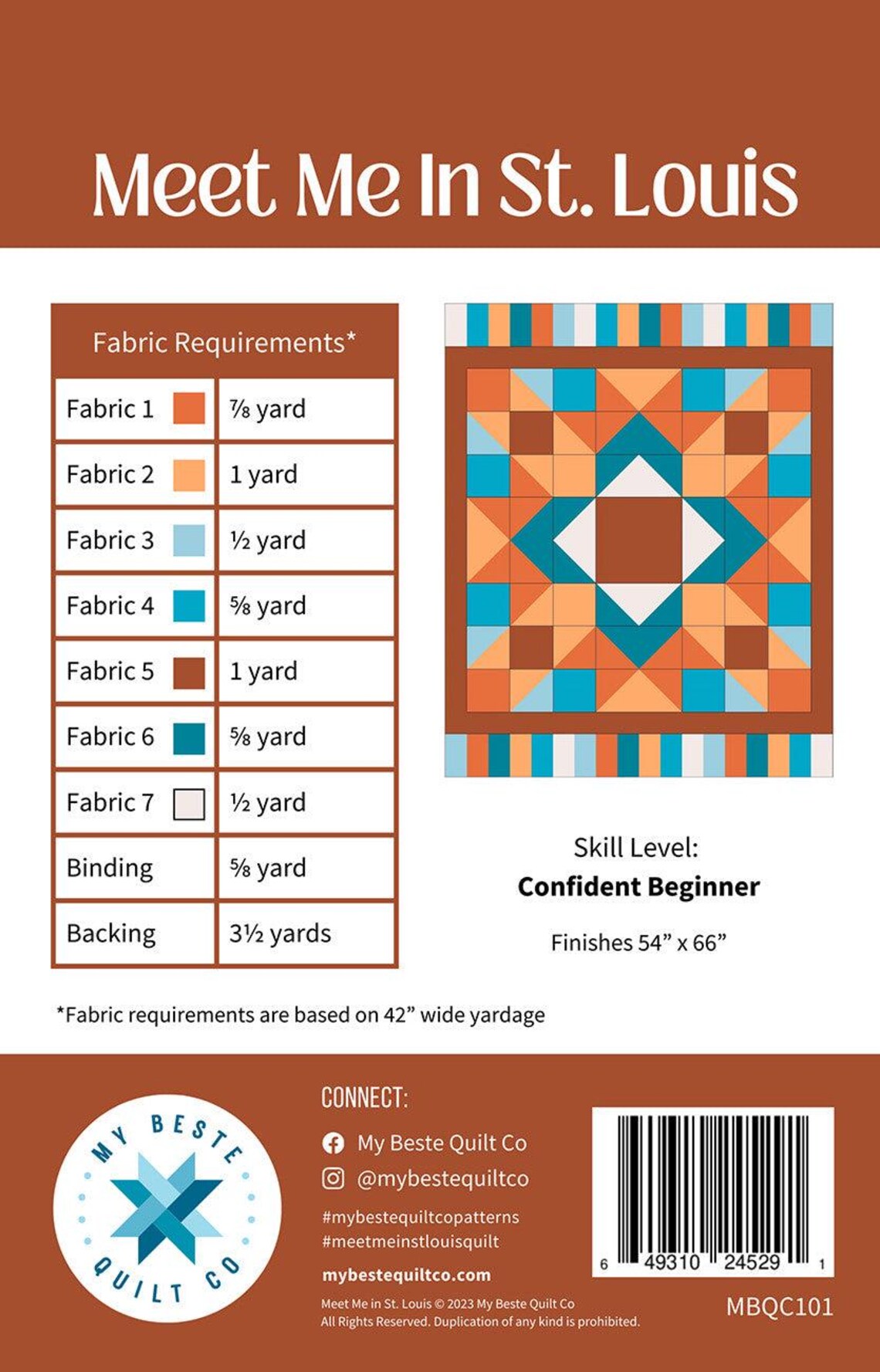 Meet Me in St. Louis Quilt Pattern by Renee Den Beste of My Bestie ...