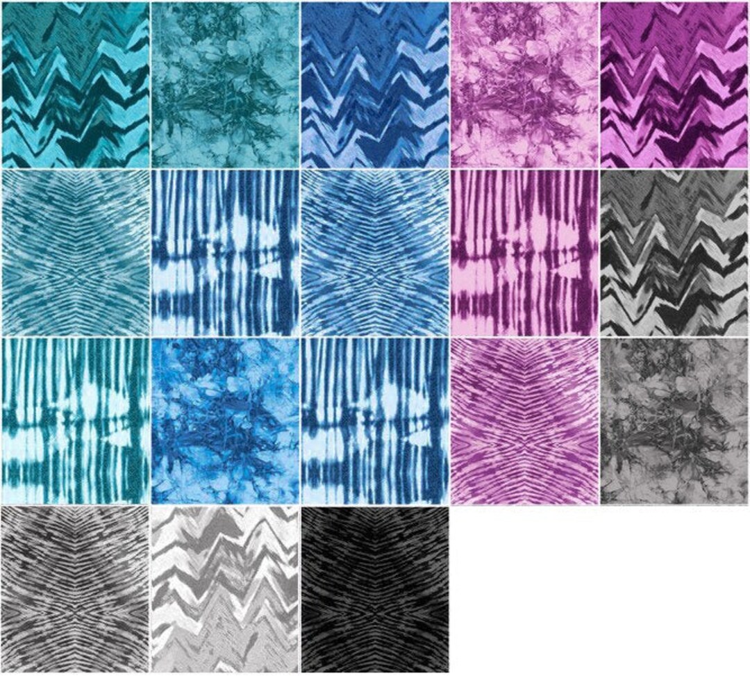 Shibori Batik 2.5 Inch Strip-pies 40 Pcs, Colorful Batik Strips, Purple ...