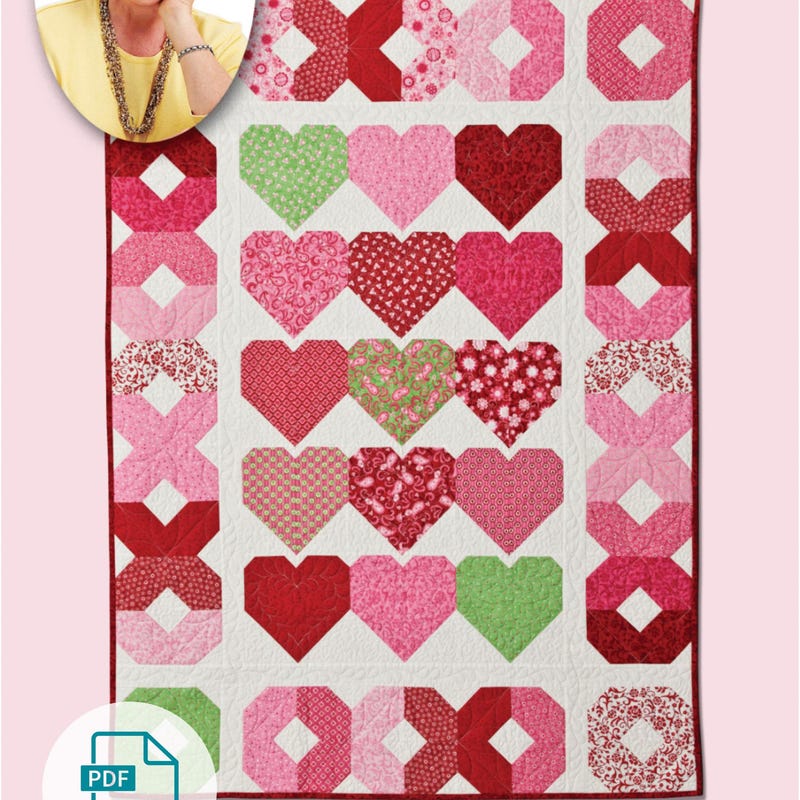 Heart and Kisses Quilt Pattern - Etsy