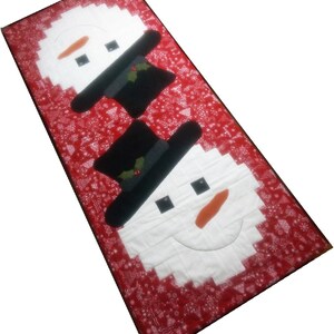 Snowman Runner Pattern by Cut Loose Press, DIY Holiday/ Winter Quilted ...