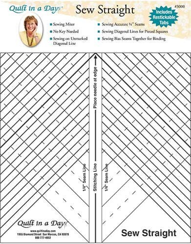 Sew Straight Ruler, All Quilt in a Day Templates, Sewing Guide ...