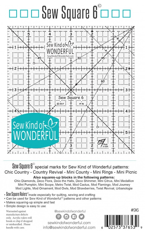 Sew Square 6 Ruler Has Easy to Read Lines & Numbers - Etsy