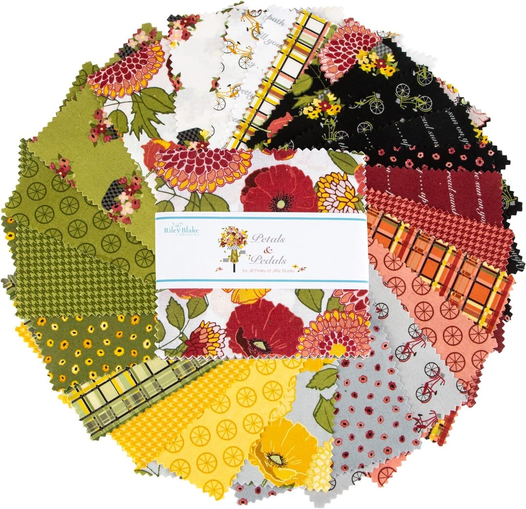 Riley Blake Petals and Pedals 5 Inch Stacker 42 Pcs Features Petals and ...
