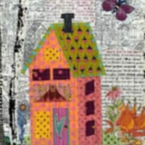 Birch Street Collage Pattern by Laura Heine, Floral Home Sweet Home ...