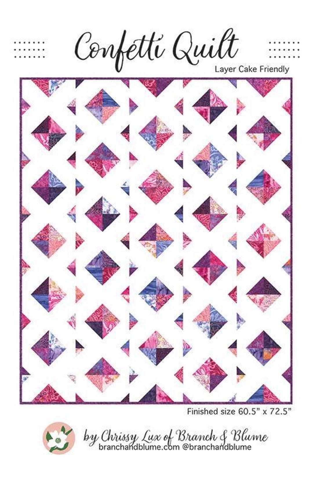 Confetti Quilt Pattern by Chrissy Lux - Easy Layer Cake Quilt for ...
