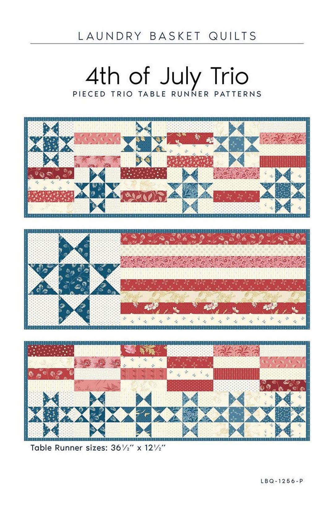 4th of July Trio Table Runner Pattern by Edyta Sitar for Laundry Basket ...