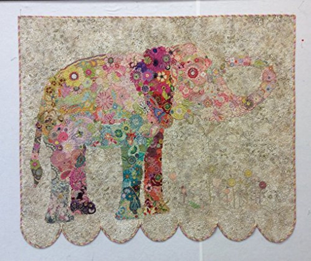 Lulu Elephant Collage Pattern by Laura Heine, 8521L, Animal Collage ...