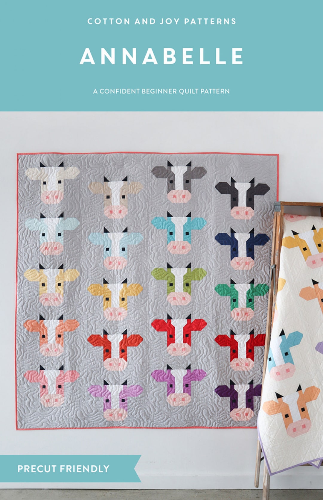 Annabelle Quilt Pattern by Cotton and Joy, Cow Quilt Pattern, Confident ...