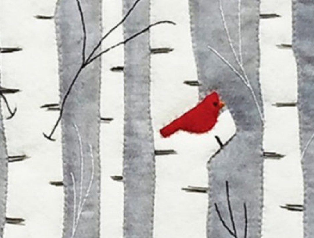 Birches Wall Applique Wool Felted Quilt Kit Includes All 100% Woolfelt ...