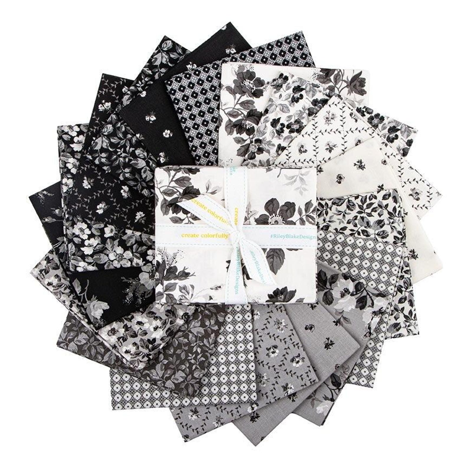 Ink & Ivory Fat Quarter Bundle by RBD Designers 18pcs - Etsy