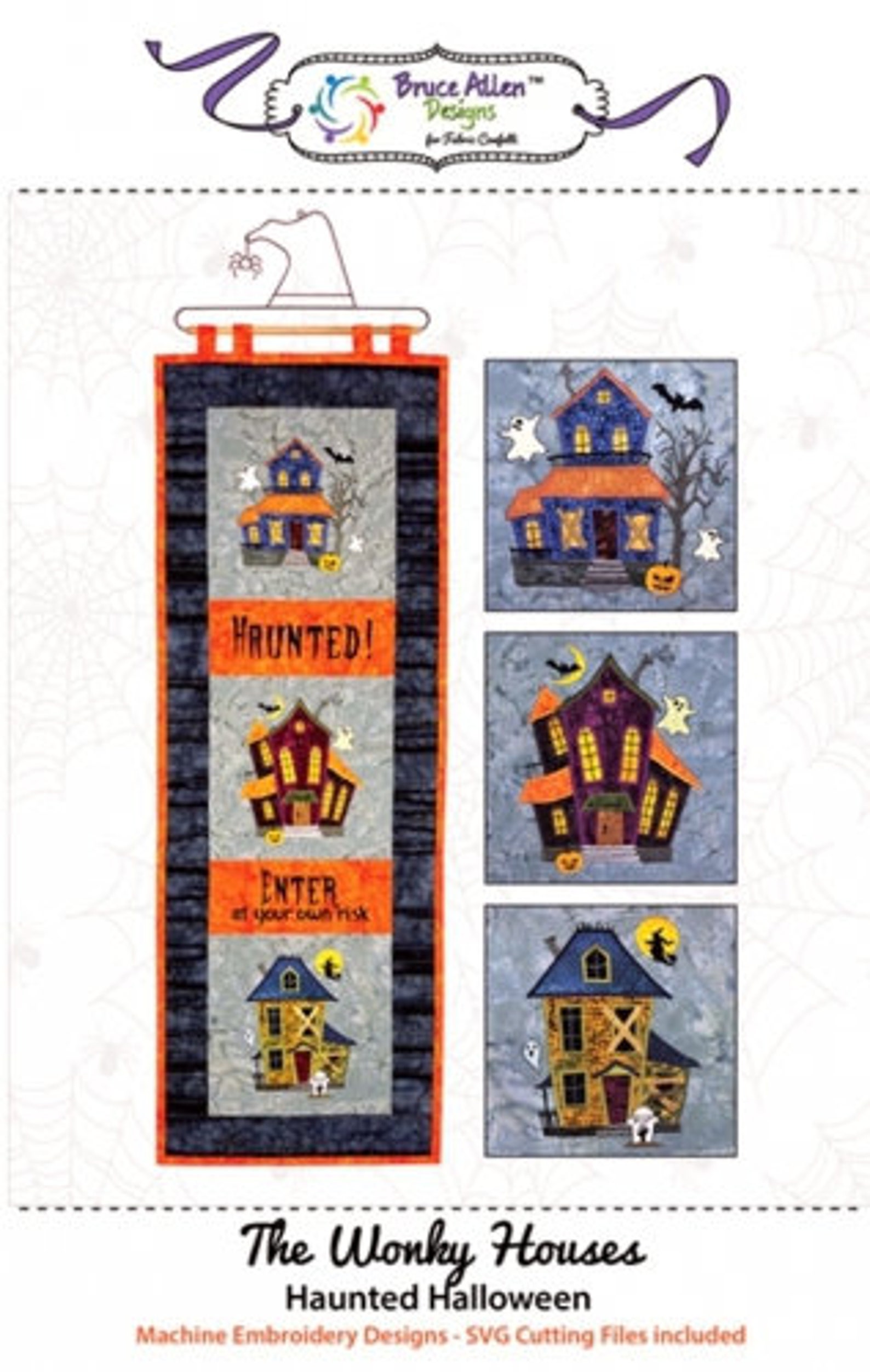 The Wonky Houses: Haunted Halloween Machine Embroidery Design - Etsy